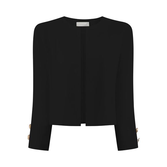 Hobemty | Jackets & Coats | Work Cropped Jacket 34 Sleeve Collarless ...